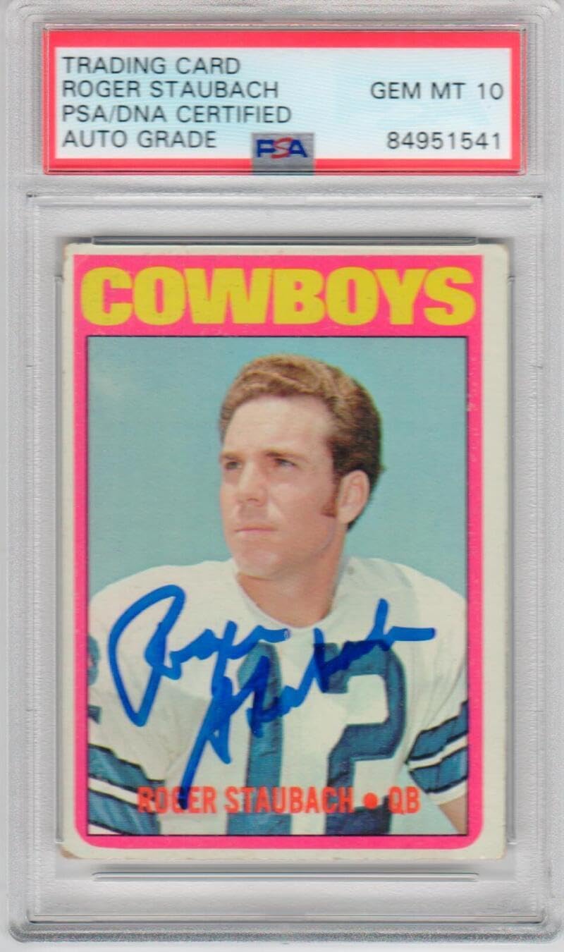 Amazon.com: 1972 Topps #200 Roger Staubach signed RC Rookie Card PSA ...