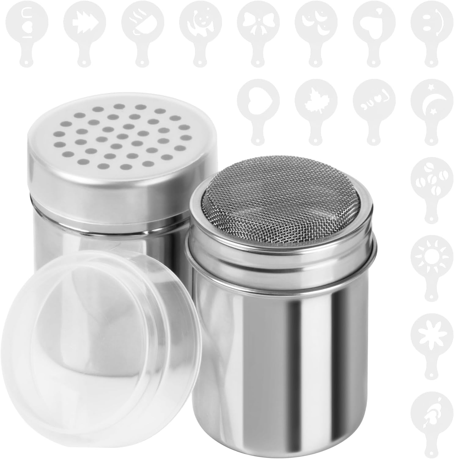Amazon.com: 2 Pack Powder Sugar Shaker Duster & Seasoning Shaker - Fine ...