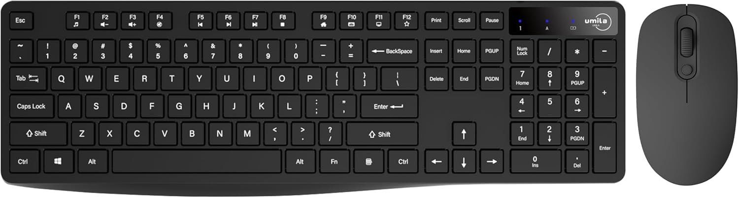 Amazon.com: .4G Full Size Wireless Keyboard and Mouse Combo, UMILA ...