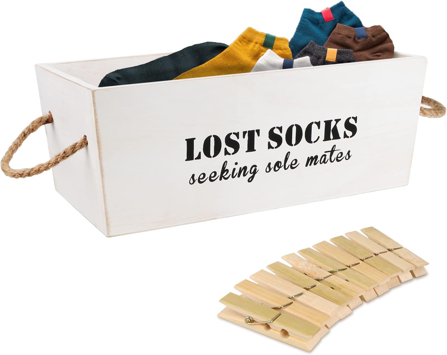 Amazon.com: UpTrend Design Lost Socks Basket for Laundry Room Farmhouse ...