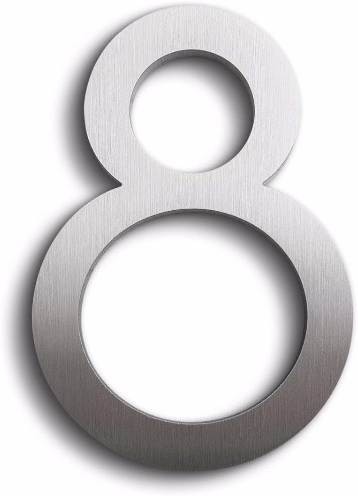 Amazon.com: Modern House Number - Brushed Aluminum - Modern Font 6 ...