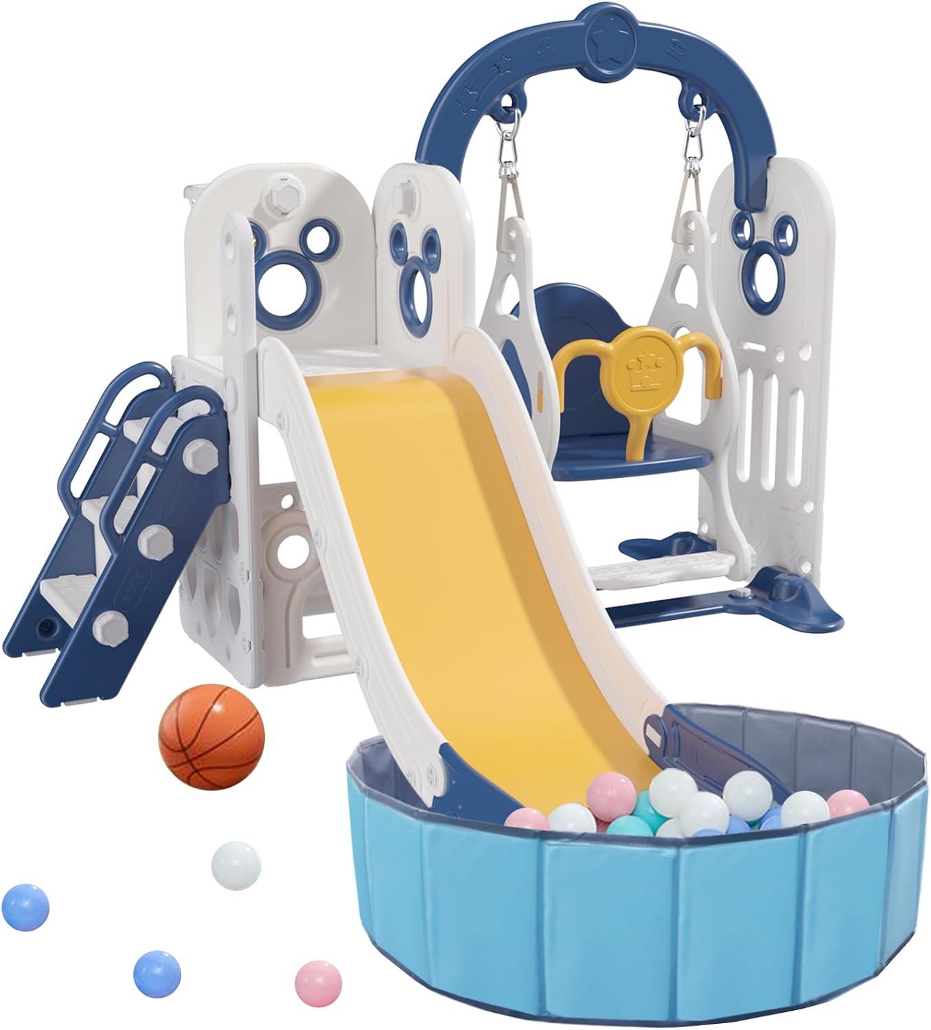 Amazon.com: Toddler Freestanding Slide Swing Set, Baby Slide and Swing ...