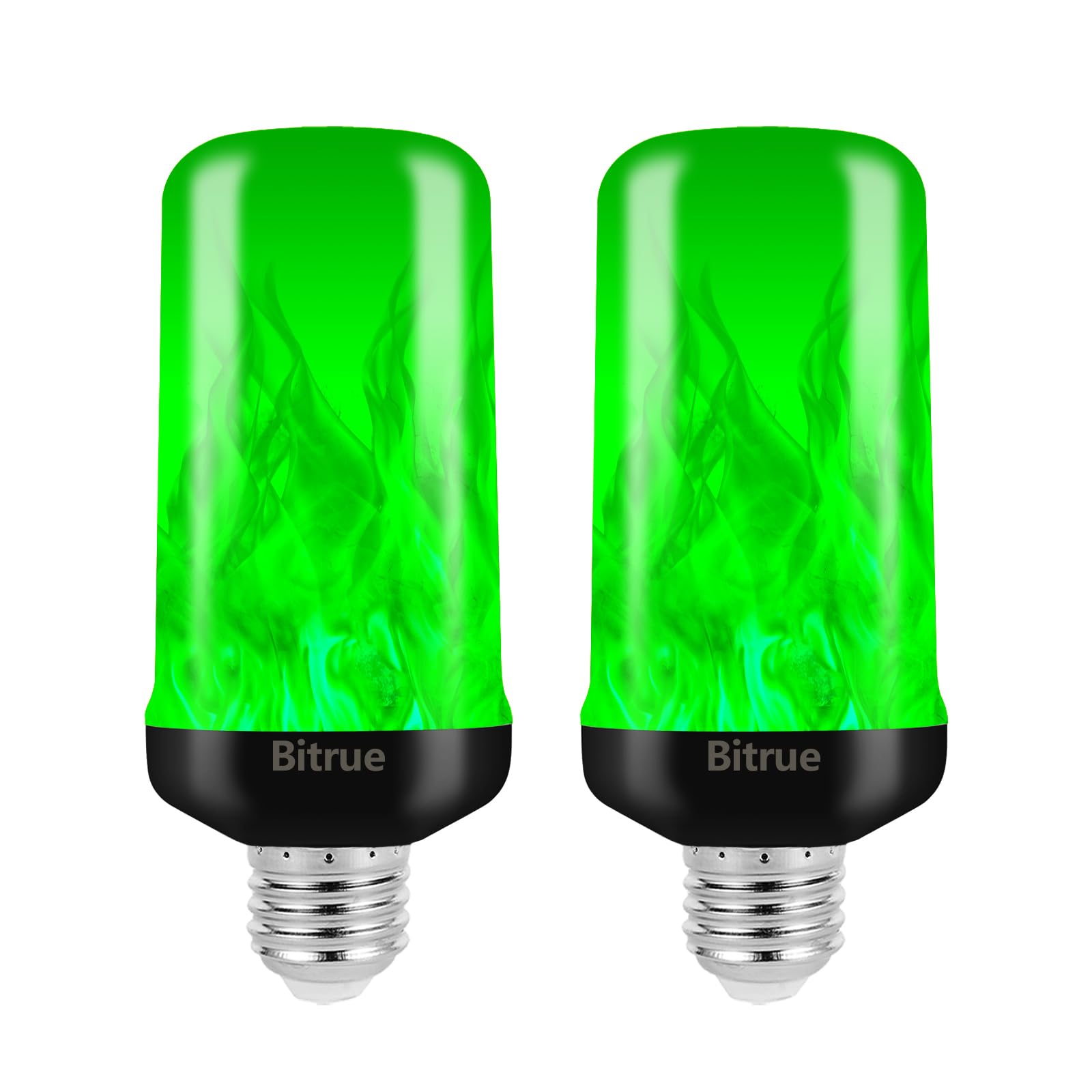 Bitrue LED Flame Light Bulbs, 4 Modes Green Flame Effect Light Bulbs ...