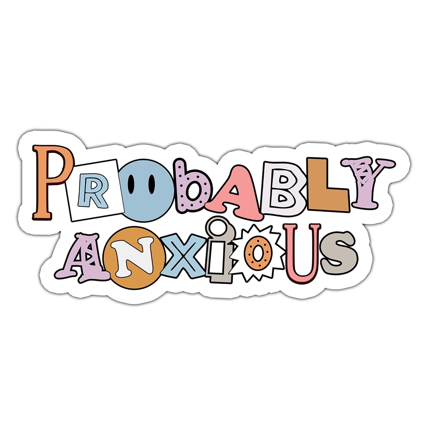 Amazon.com: Probably Anxious Stickers, Vinyl Decal Die Cut Funny Mental ...