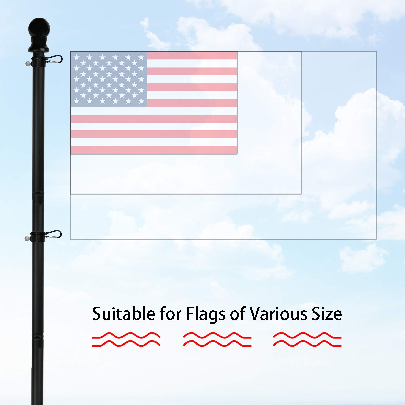 Snapklik.com : HOOSUN 6 FT Flag Pole Kit