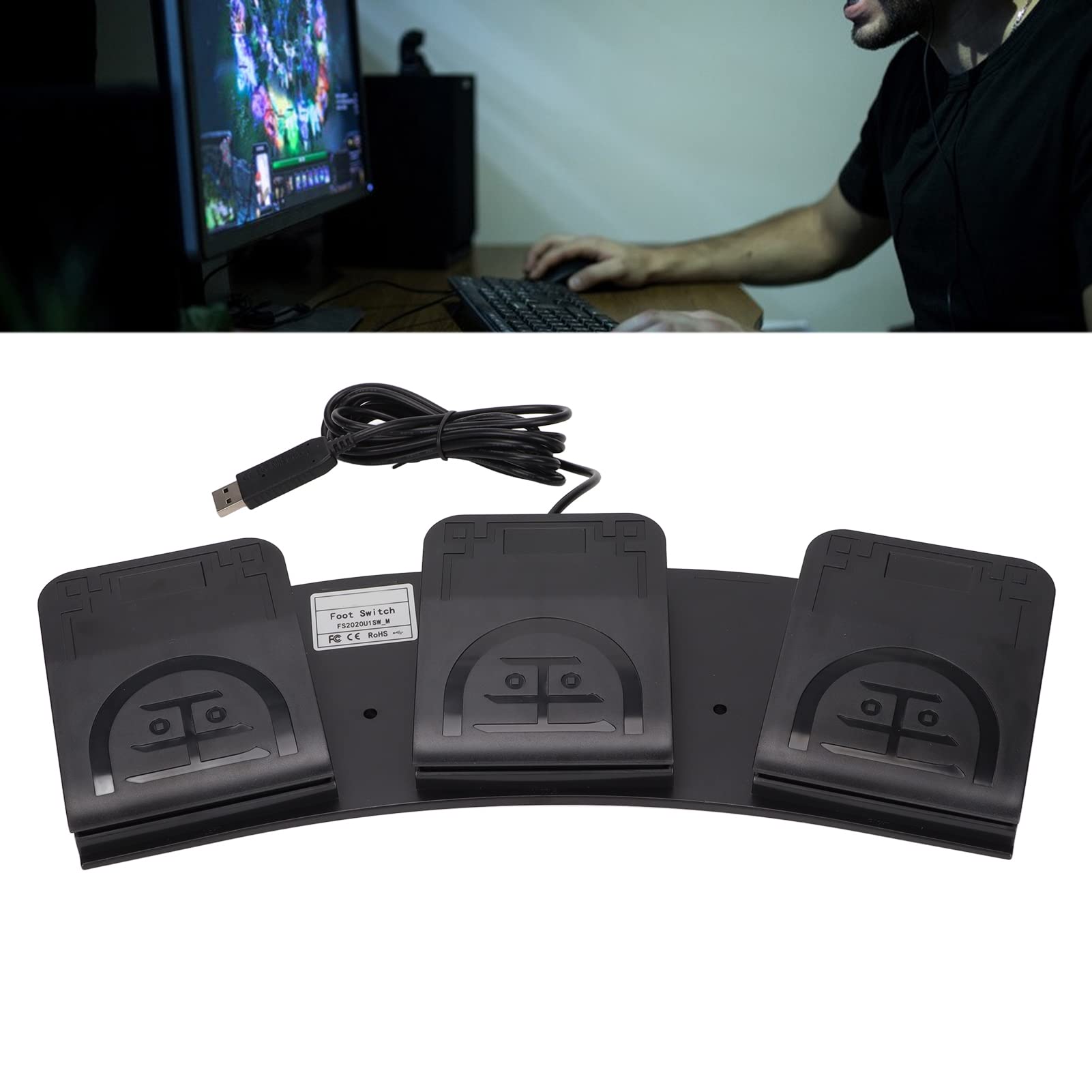 Snapklik.com : USB Foot Pedal, PC USB Triple Foot Switch Pedal, 3 Key ...