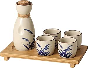 Amazon.com | Mocerakai Ceramic Sake Set 5pcs Japanese Traditional Sake Set with 1 Sake Pot 4 ...