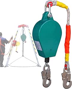 Self Retracting Fall Arrester, 9 16 23 32 49 65 98 131 164 196 Ft Steel ...