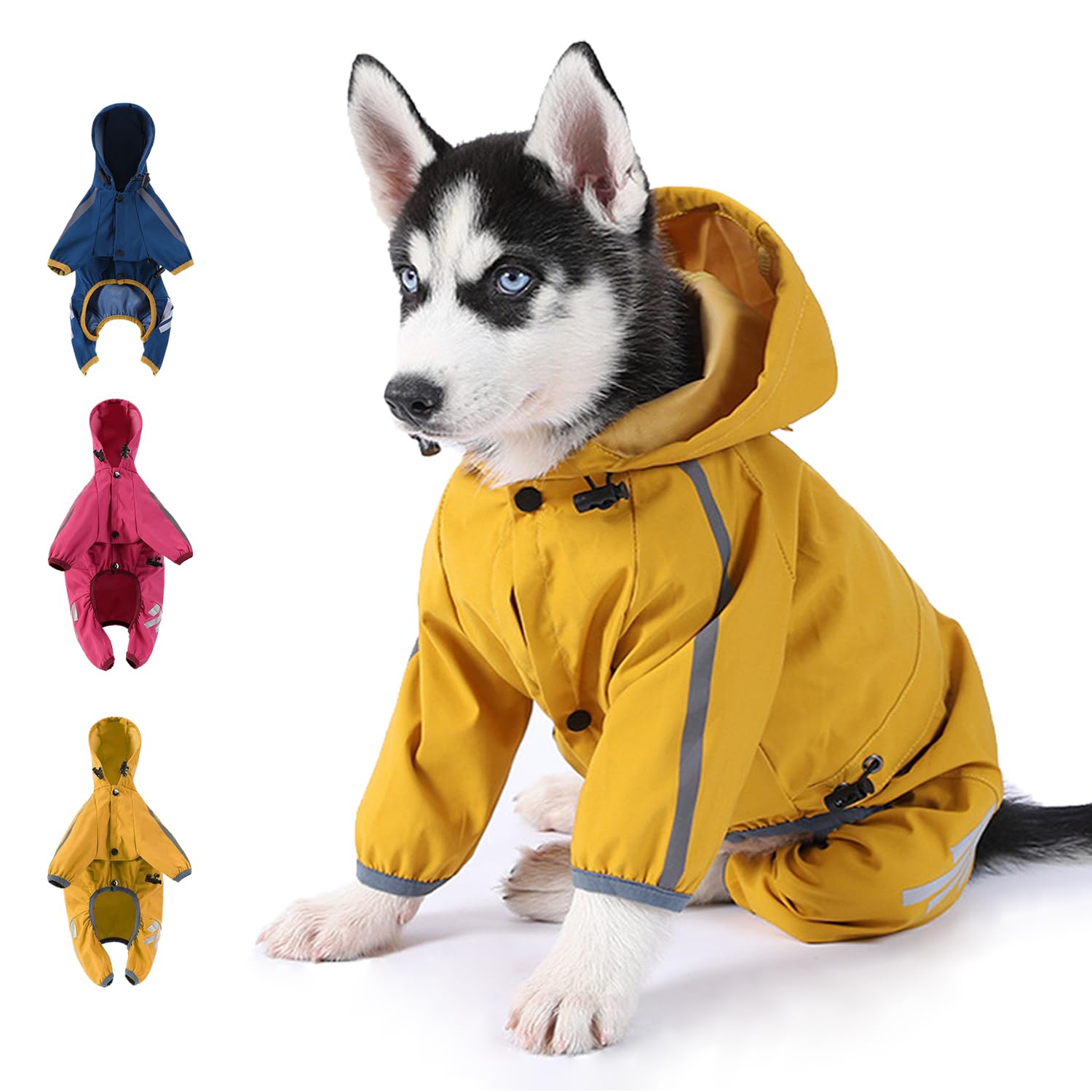 TETEGDCX Impermeable para Perros Grandes, con Capucha y Rayas ...