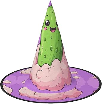 Amazon.com: Dyale Cute Pickle Cucumber On Cloud Halloween Full Hat ...