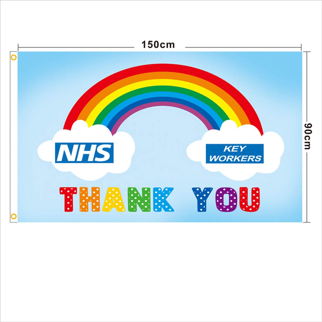 Thank You NHS Flags Thank You Hero and Key Workers 2020 Love Support ...