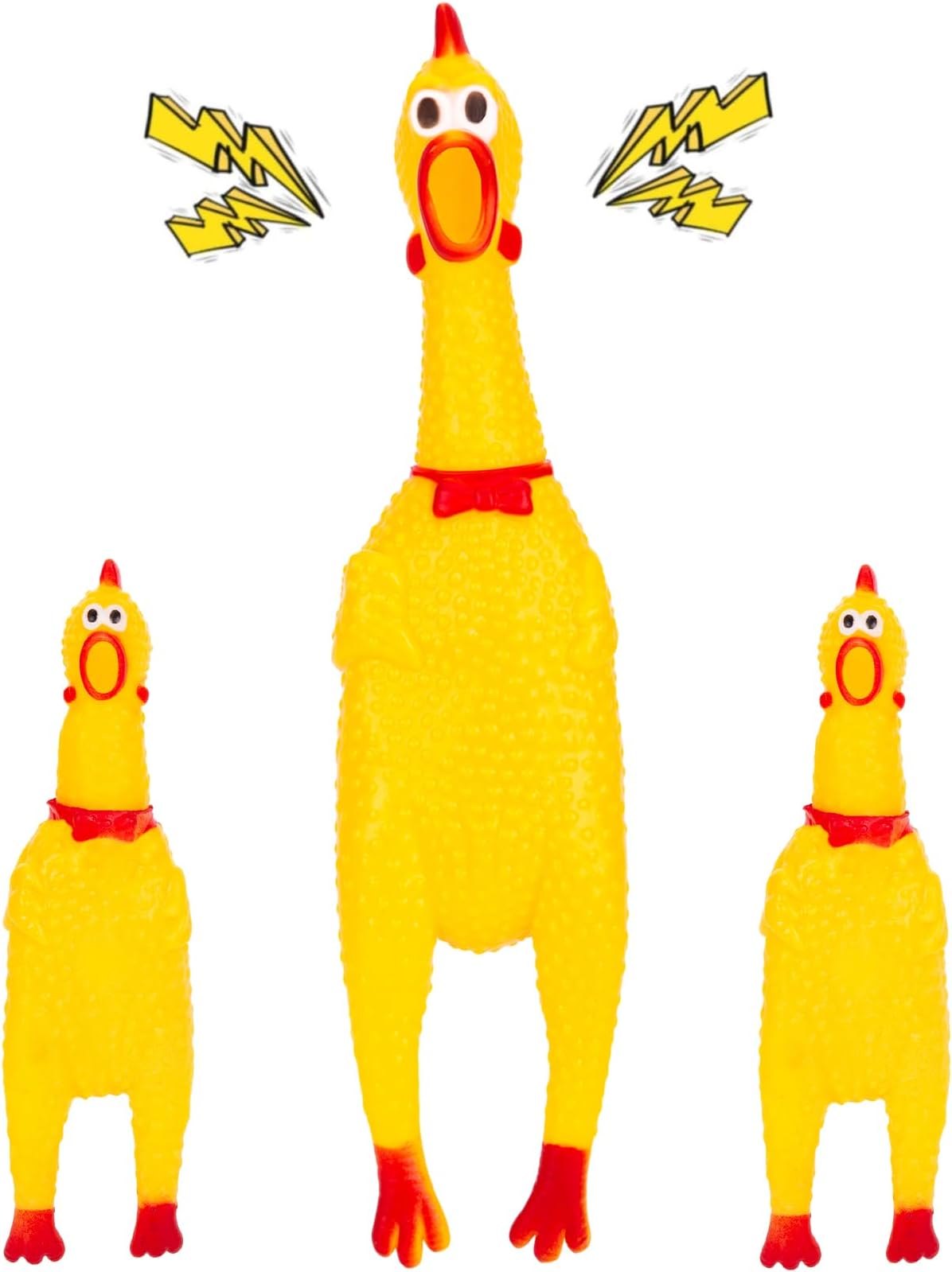 Pet Supplies : MCPINKY 3PCS Rubber Chicken Dog Toys, Squeaky Chicken ...