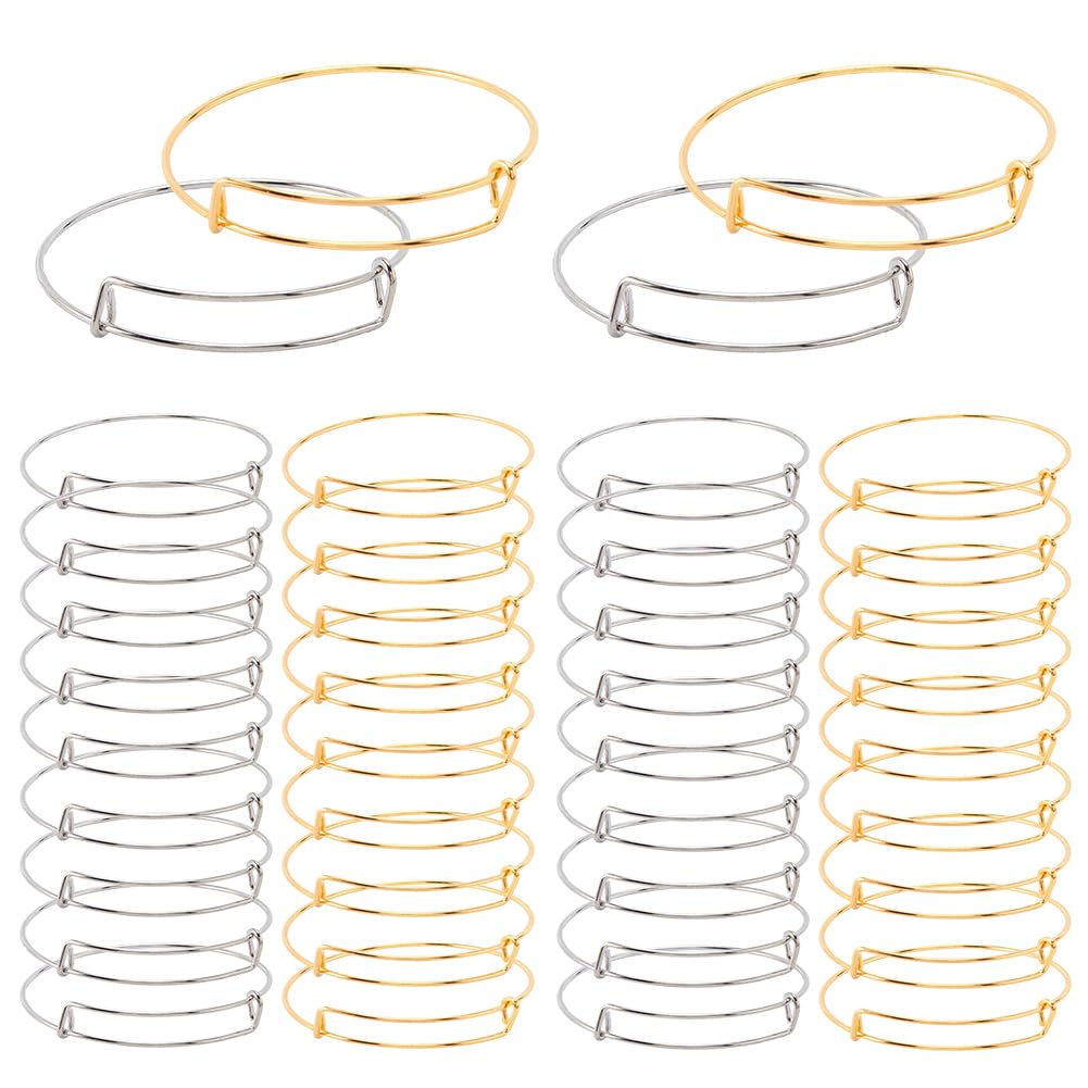 Amazon.com: SOFPLATE 40Pcs Gold Expandable Bangle Bracelets Adjustable ...
