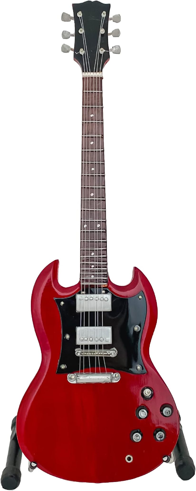 Amazon.com: Dselvgvu Wooden Miniature Electric Guitar with Stand and ...