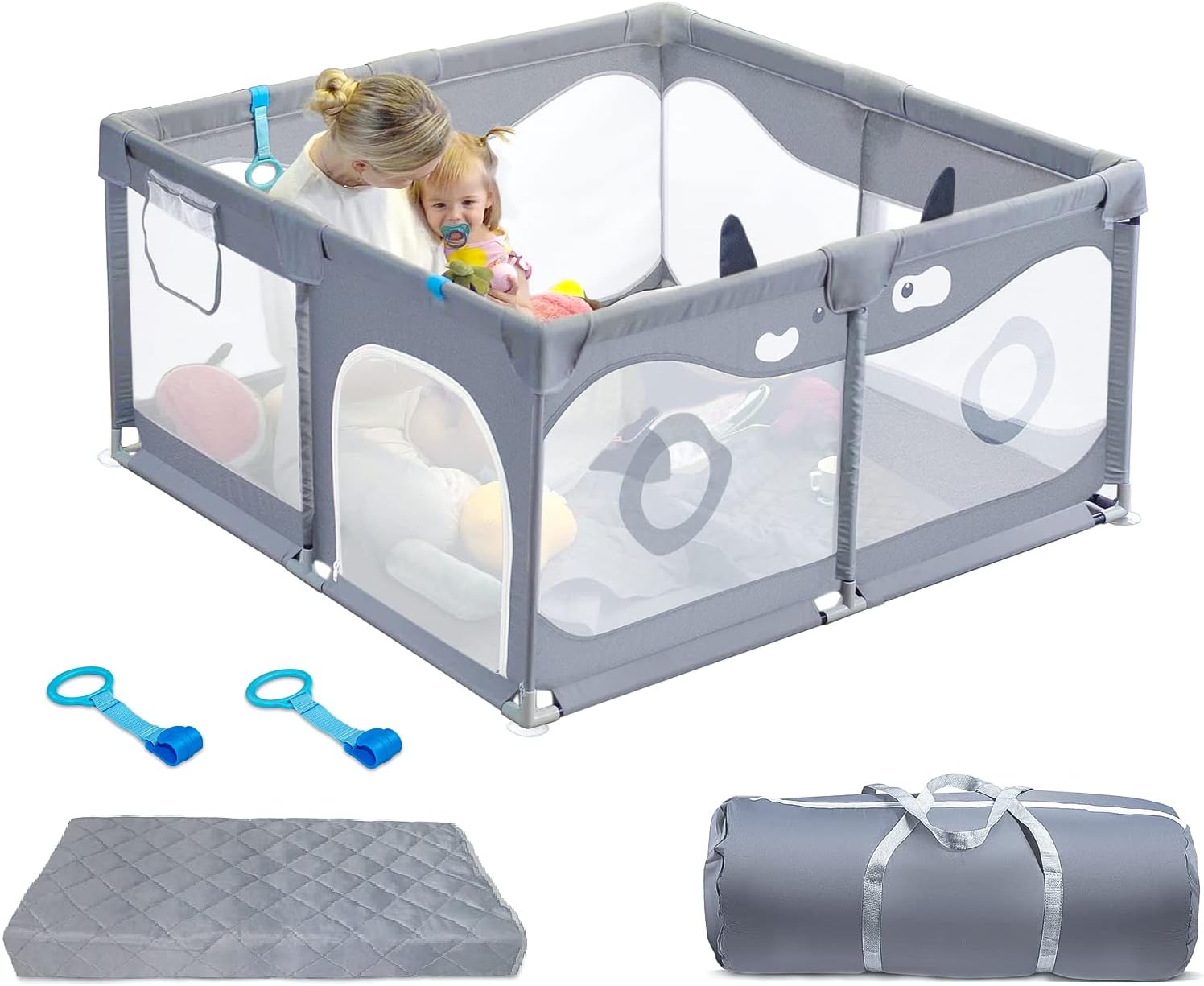 Amazon.com : Baby Playpen,Letmudla Playpen with Mat,Upgraded Sturdy ...
