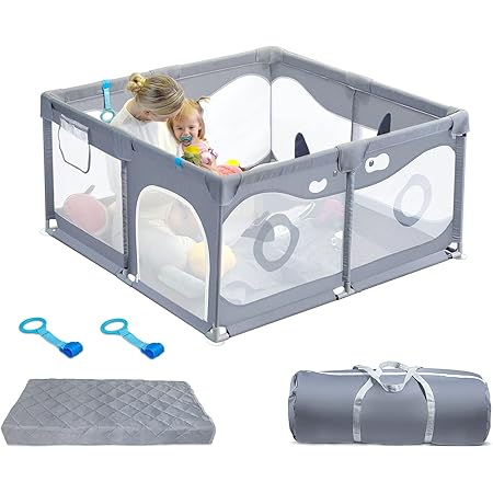 Amazon.com : Baby Playpen,Letmudla Playpen with Mat,Upgraded Sturdy ...