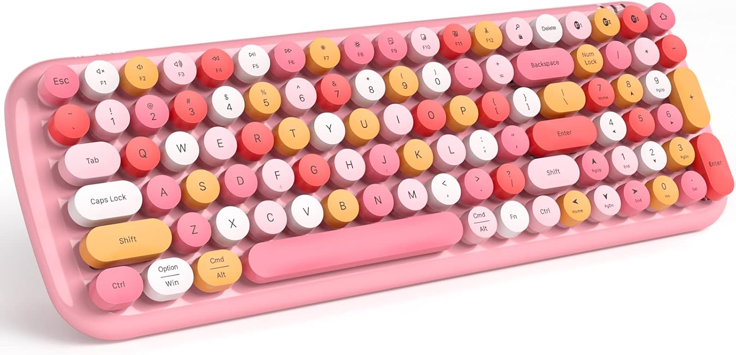 Amazon.com: MOFII Wireless Keyboard and Mouse Combo, Full-Size Retro ...