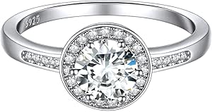 Amazon | ChicSilver ジルコニア 指輪 レディース 人気 12号 大粒 リング シルバー925 ゴージャス ラウンド | リング 通販