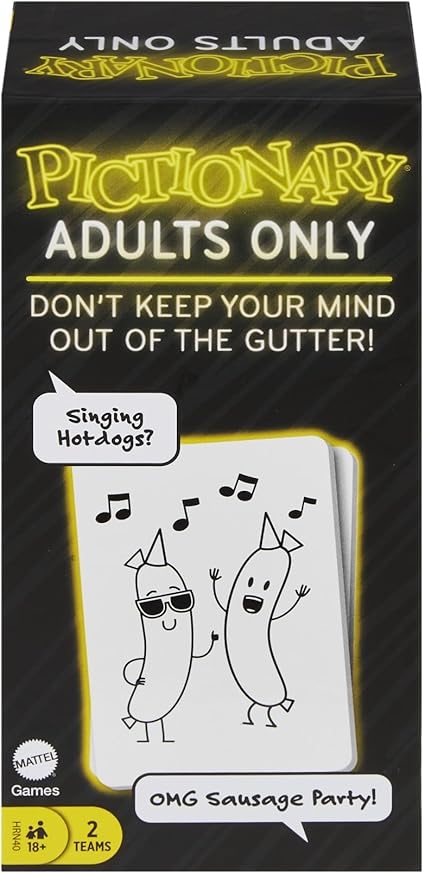 Amazon.com: Mattel Games Pictionary Adults Only Party Drawing Game with ...