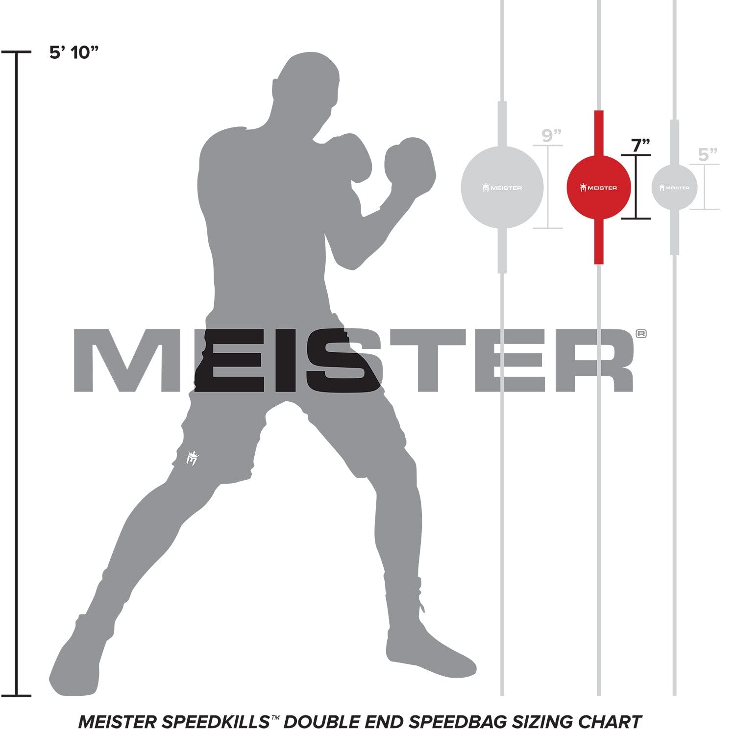 Snapklik.com : Meister SpeedKills Double-End Leather Speed Bag w/Bungees & Lightweight Latex ...