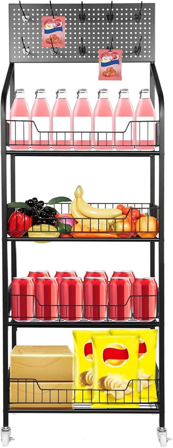 Amazon.com: BILPIKOGoo 4-Tier Metal Wire Storage Shelf Display Rack ...