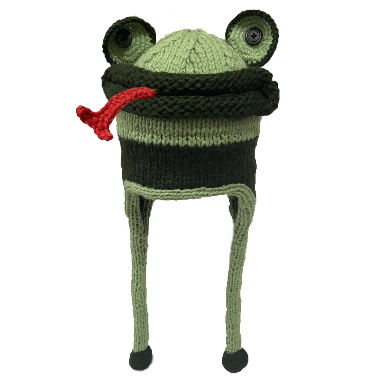 Amazon.com: BOMHCS Funny Big Eyes Mouth Frog Crochet Beanie Hat ...