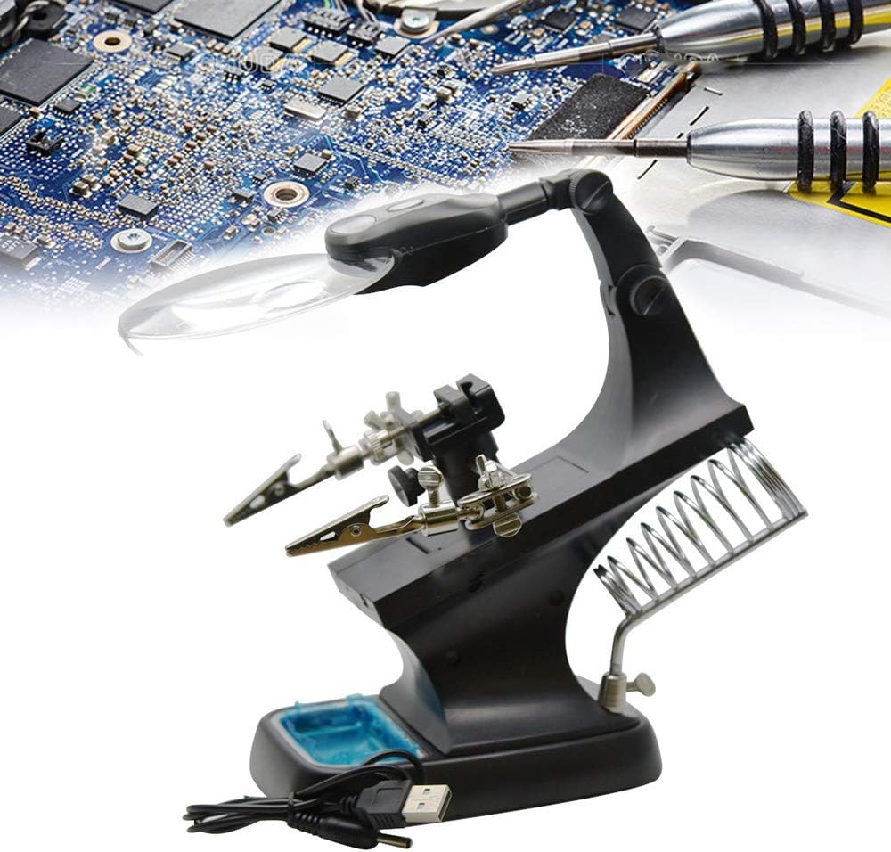 Amazon.co.jp: Shuiling スタンドルーペ 拡大鏡 LEDライト付き 半田スタンド拡大鏡 3.5倍・12倍 拡大鏡スタンド 精密作業用 はんだ スタンド ルーペ 拡大鏡 ...