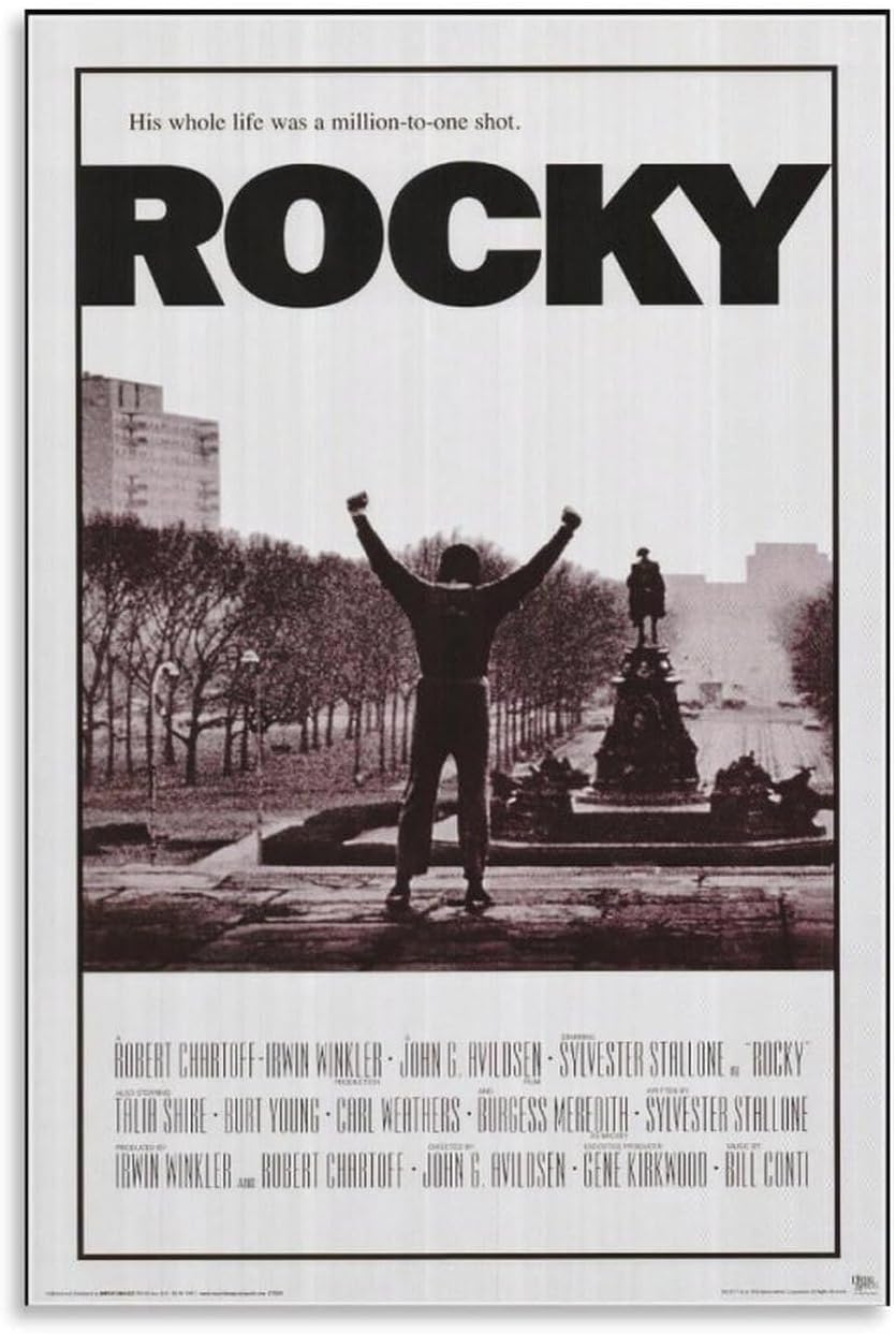 Amazon.com: Rocky Movie Poster (2) Wall Art Paintings Canvas Wall Decor ...