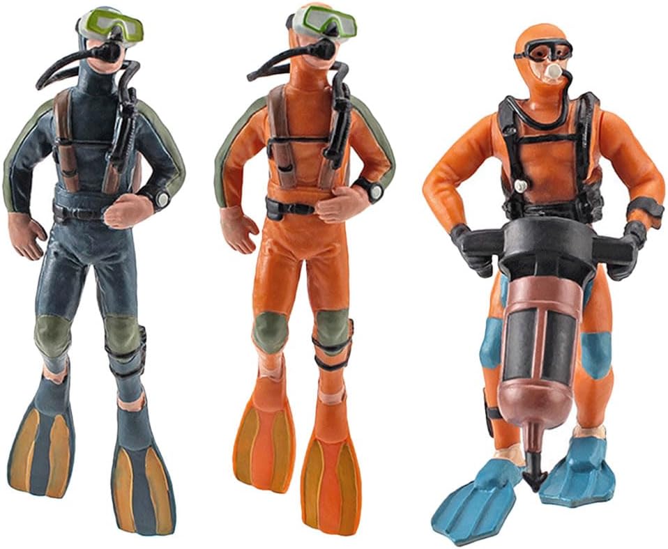 Amazon.com: Toyvian 3Pcs Miniature Diver Model Set for Aquarium Fish ...