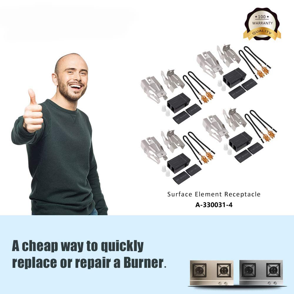 Snapklik.com : Upgraded 330031 Range Burner Receptacle Kit By Romalon ...