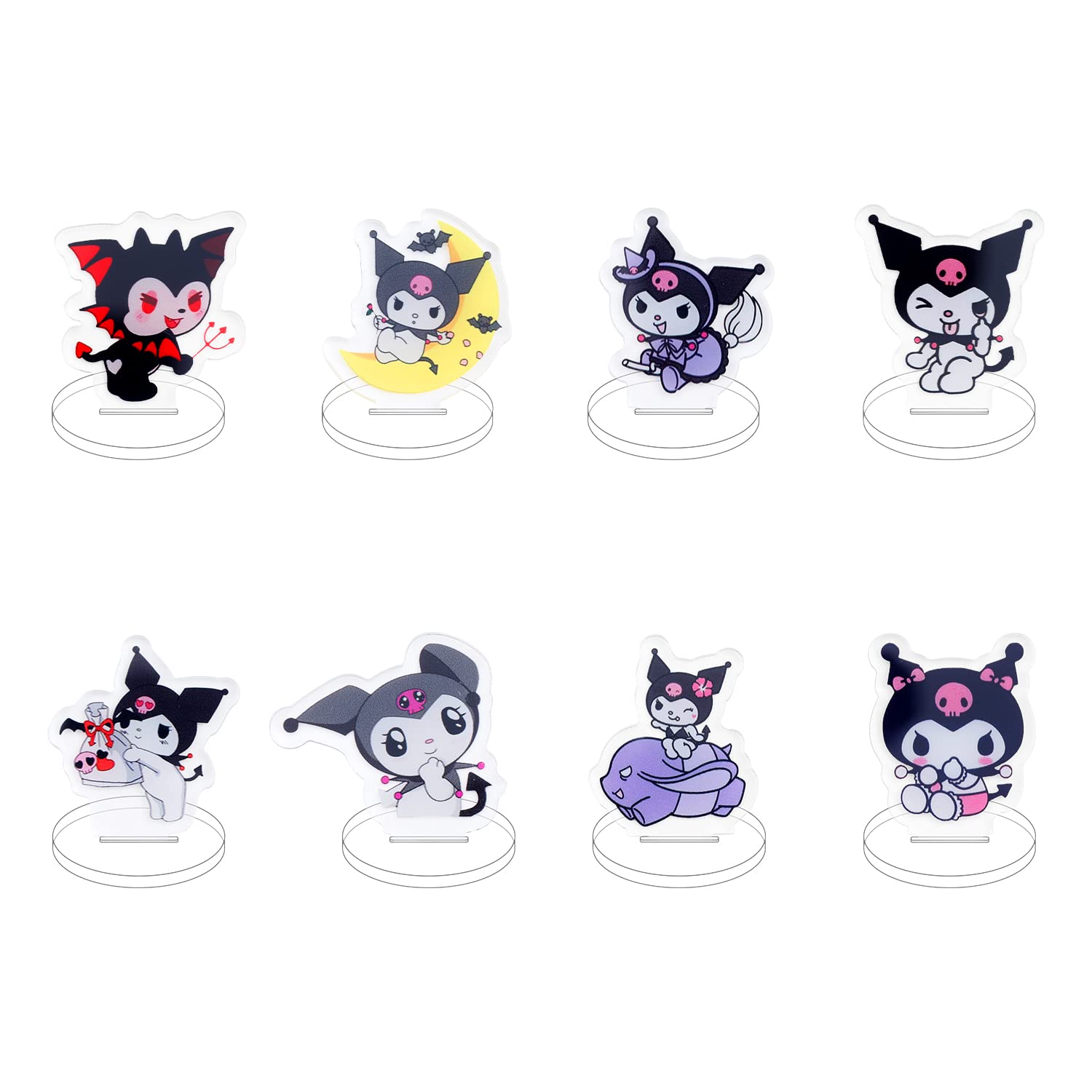 Buy 8pcs Kuromi Acrylic Figurines Kawaii Kuromi Characters Figures Toy ...