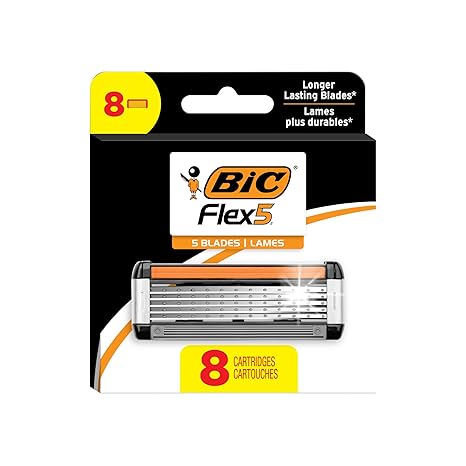 Amazon.com : BIC Flex 5 Refillable Refill Razor Cartridges for Men ...