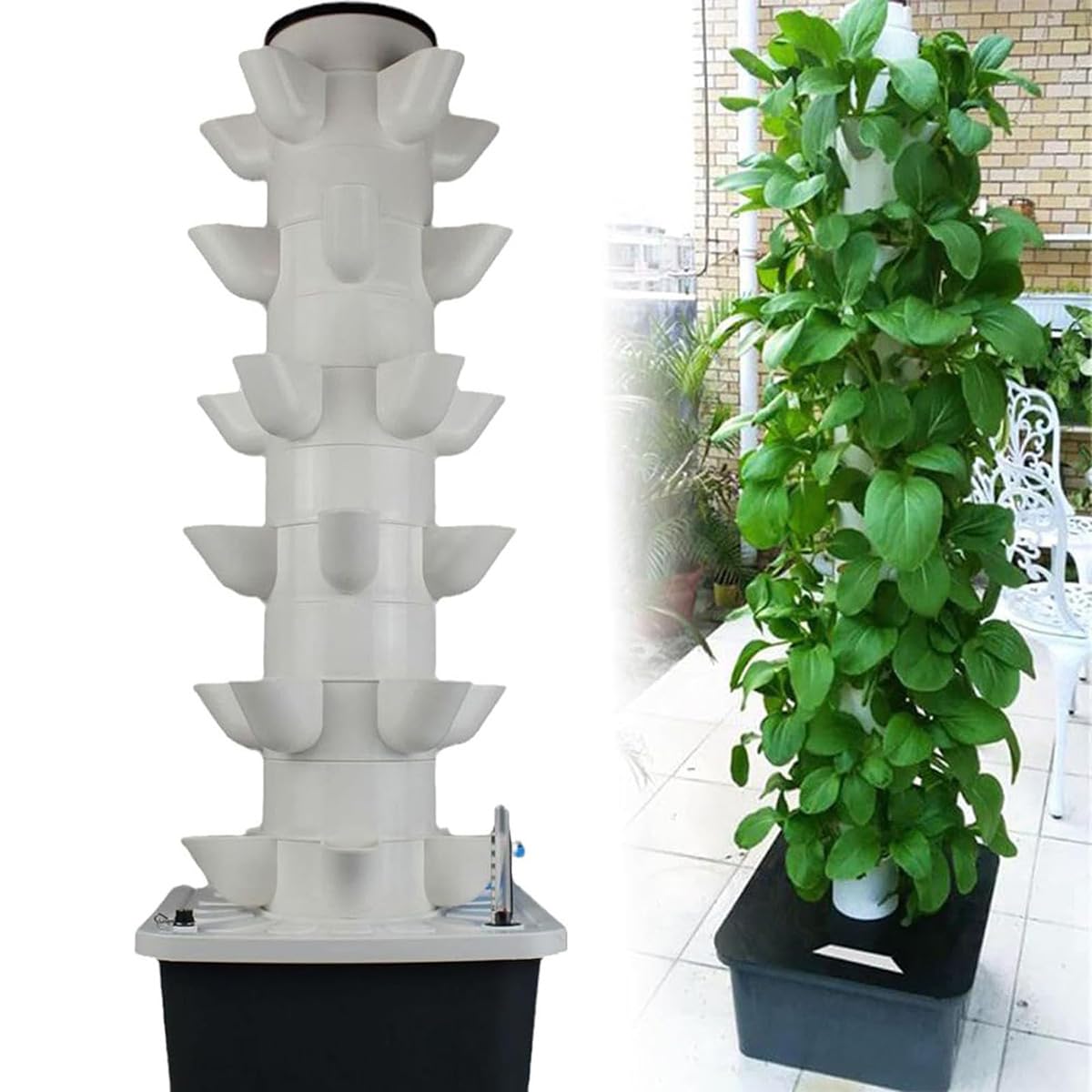 Plastic Water Tower For Veggies Indoor Smart Garden Tower Vegetable