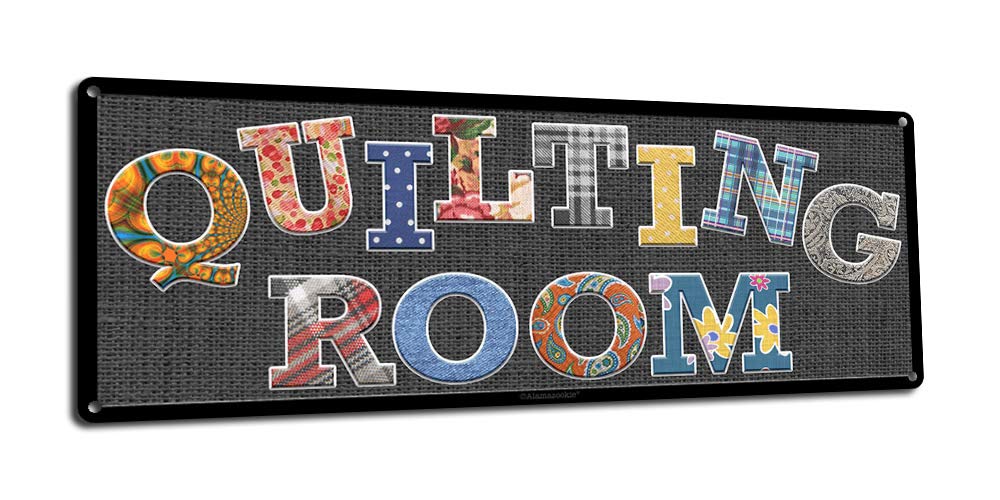 Amazon.com: Quilting Room, 5.75 x 15.5 Inch Aluminum Sign, Craft Theme ...