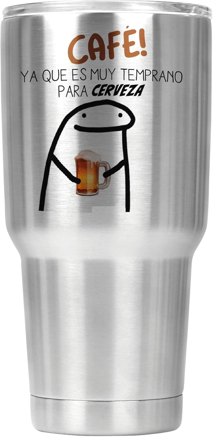 Termo Flork Café porque es muy temprano para cerveza | Capacidad 500 Ml ...