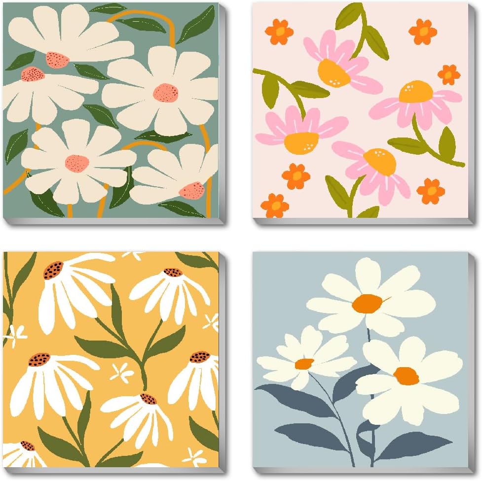 Amazon.com: Mrnsiet 4 Pack Flowers Paint by Numbers Kits for Adult with ...