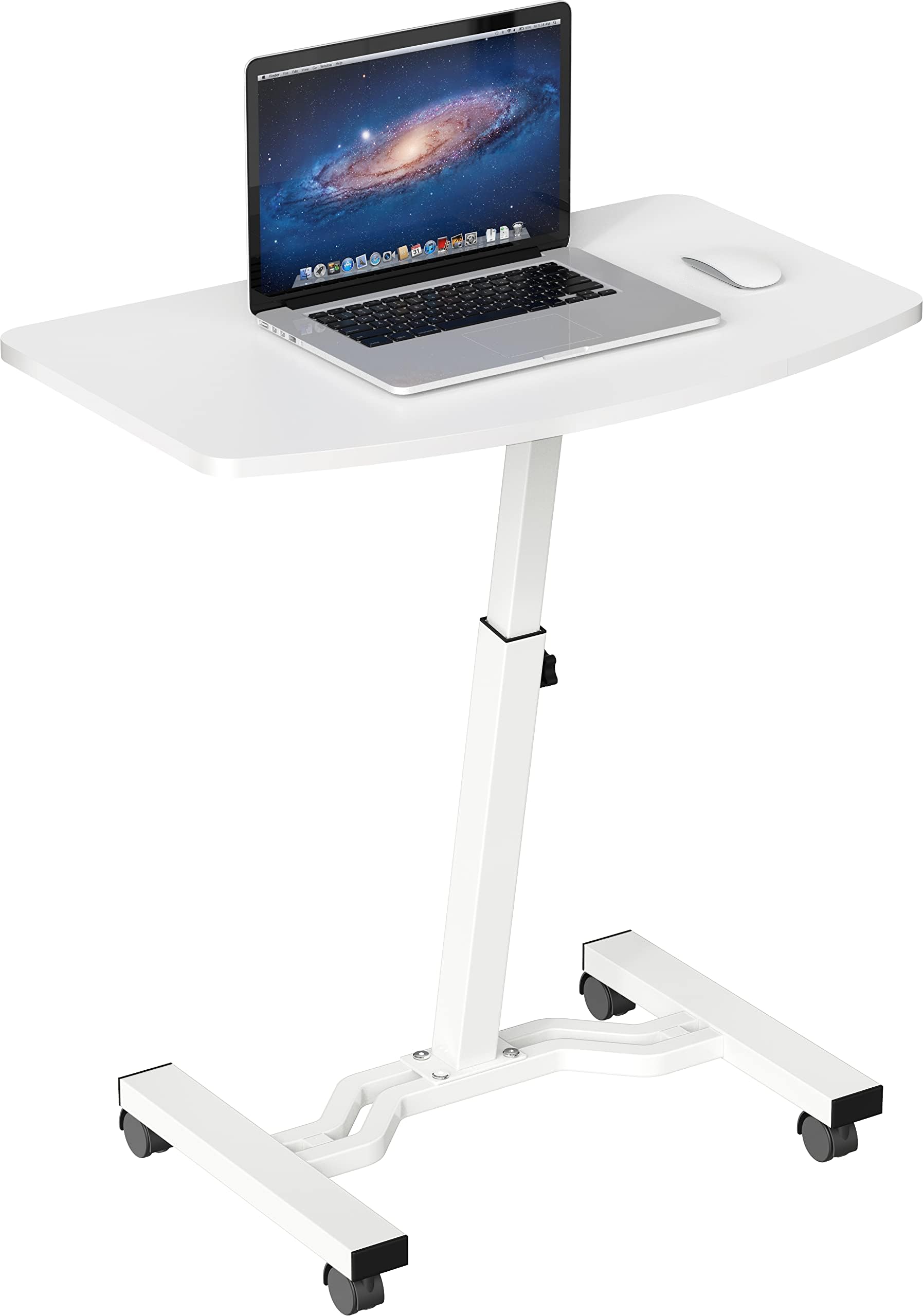 Amazon.com: SHW Height Adjustable Mobile Laptop Stand Desk Rolling Cart ...