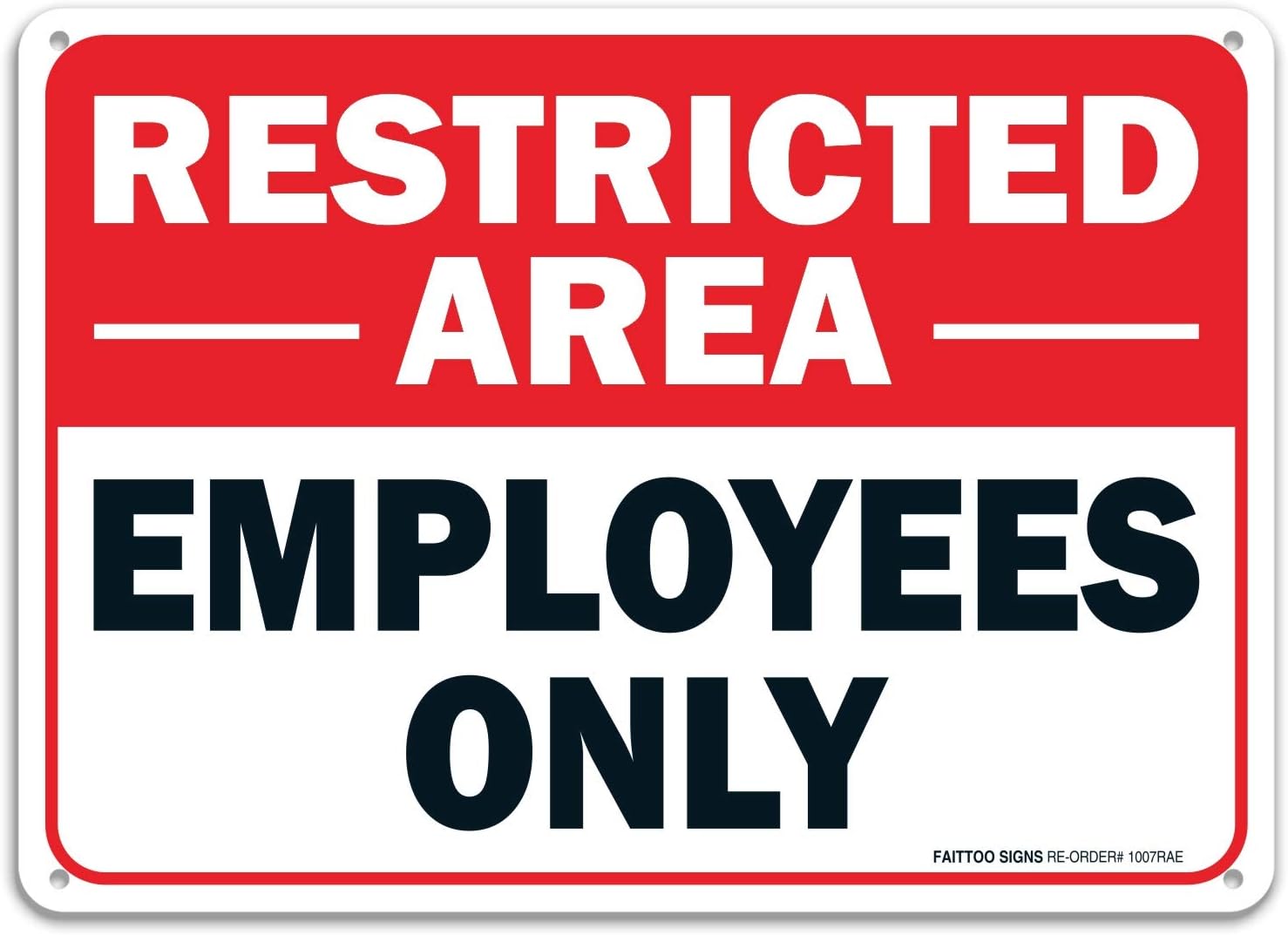 Amazon.com: (2 pack) Notice Employees Only Beyond This Point Sign 7" x ...