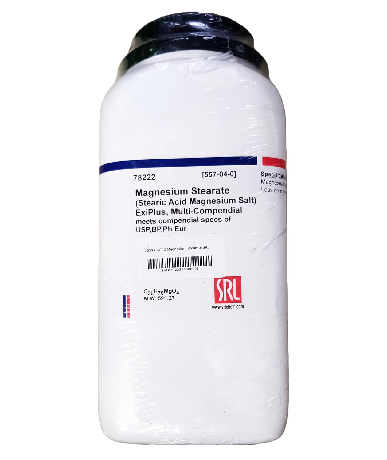 SRL Magnesium Stearate ExiPlus, Multi-Compendial, 500GM, CAS : 557-04-0 ...