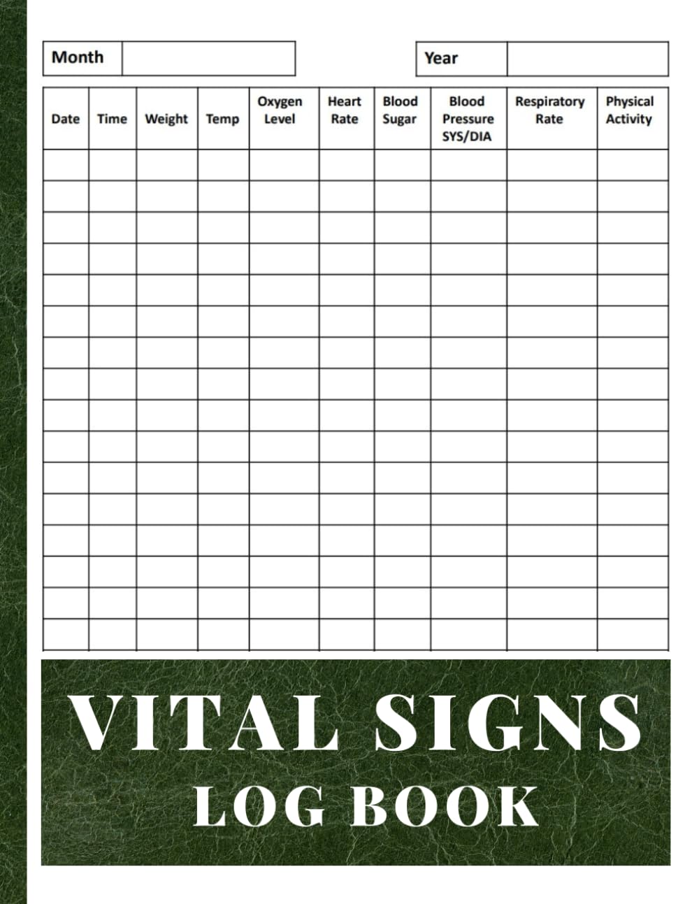Vital Signs Log Book: Daily personal Health Monitoring Record ...
