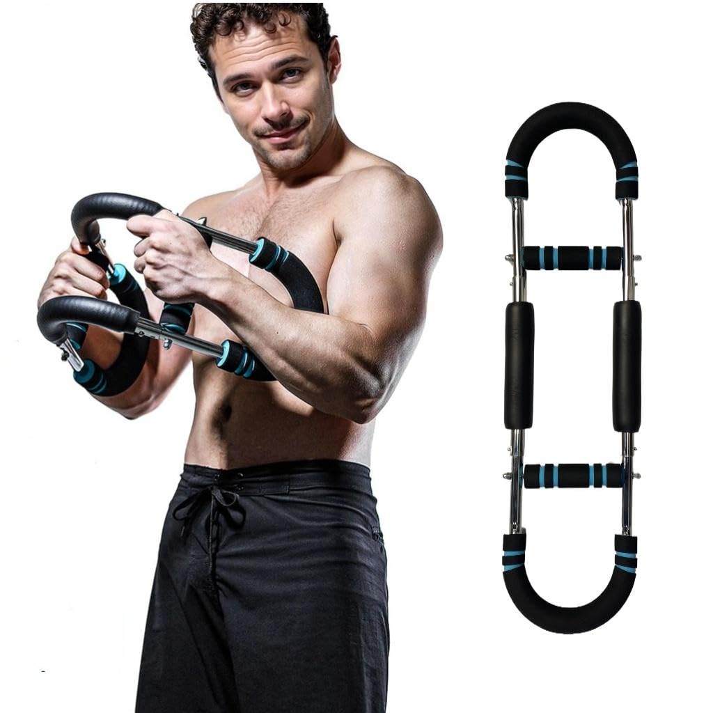 Chest Trainer Twister Arm Exerciser,Adjustable Spring Workout Bar ...