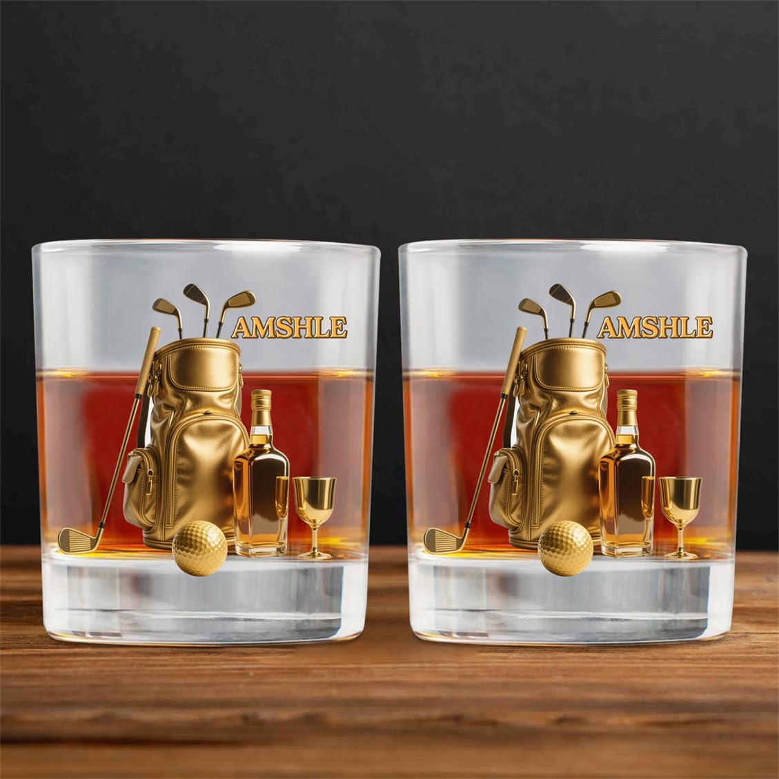 Amazon.com | Personalized Golfer Whiskey Glass with Name Custom 3D ...