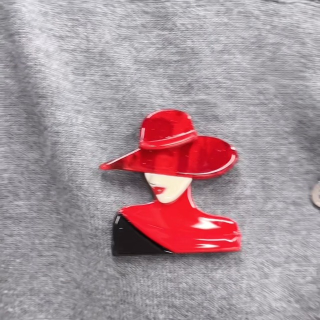 Watch Fashion Red-lipped Lady Brooch Pin for Women Retro Acrylic on ...
