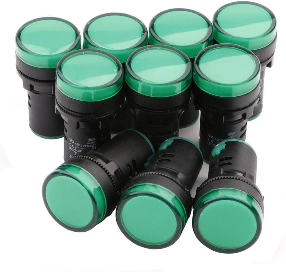 Amazon.com: Green LED Pilot Light Panel Indicator 48V 10pcs ...