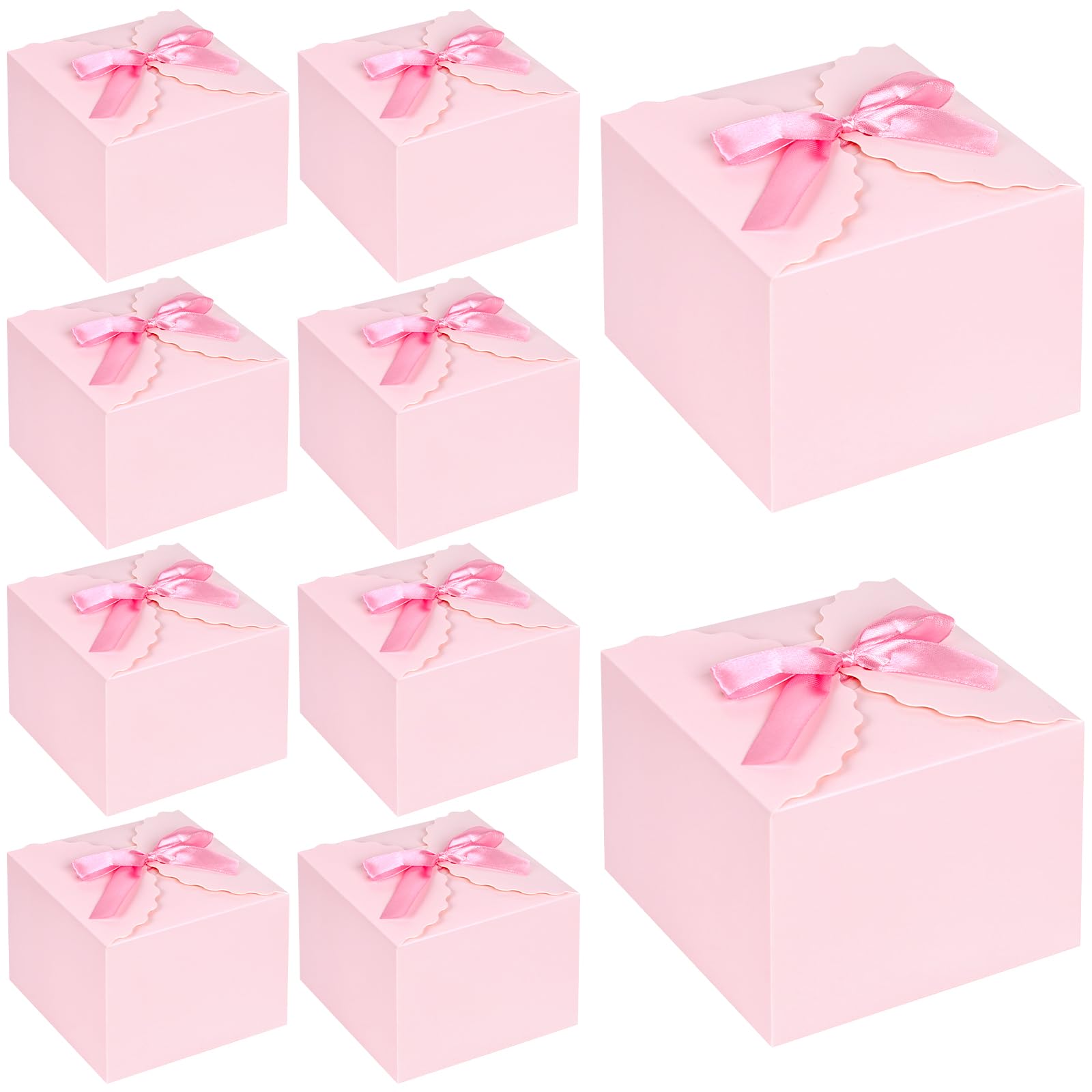 Amazon.com: VGOODALL 10PCS Gift Boxes with Ribbon, Pink Candy Box with ...