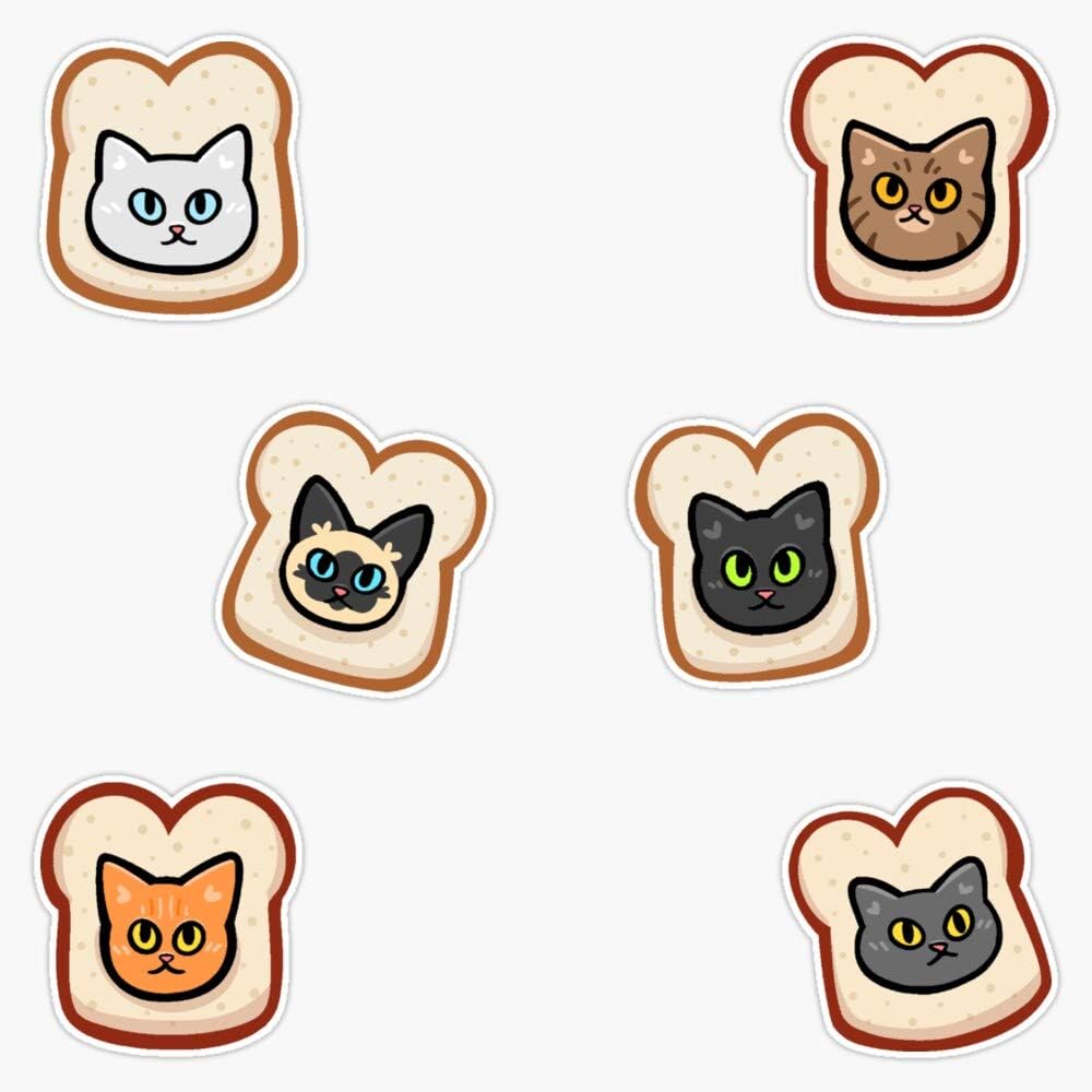 Amazon.com: Leyland Designs Cat Bread Sticker Outdoor Rated Vinyl ...
