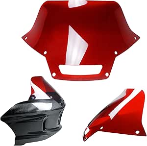 Amazon.com: PJMTCUSTOM Claret Red Windshield Windscreen Fits for Harley ...