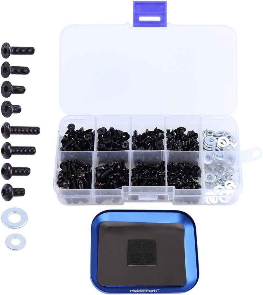 Amazon.com: HobbyPark Universal RC Screw Kit Hex Flat & Buttom Head M3 ...