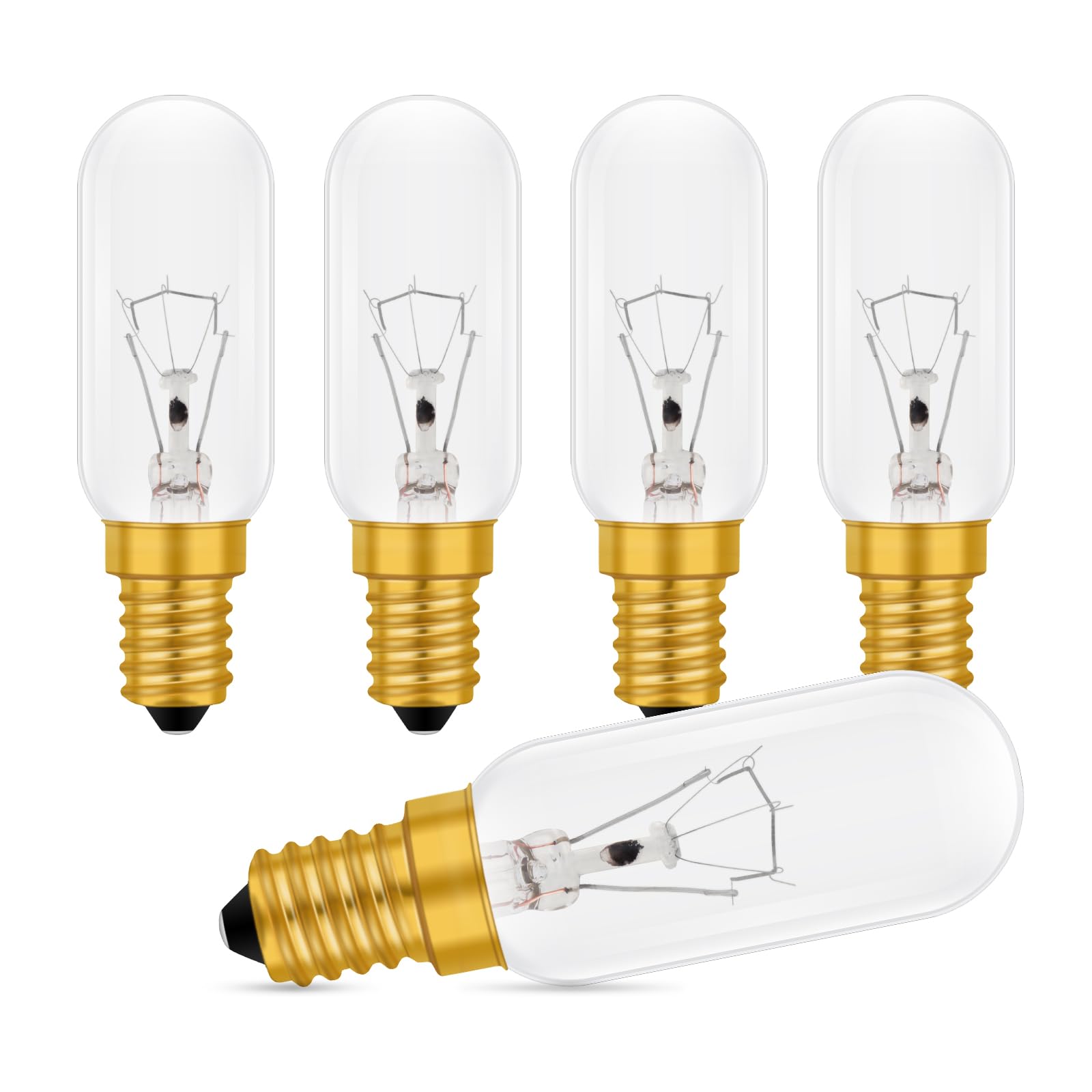 5 Pack 40W E14 Cooker Hood Bulb, Dimmable T25 Bulbs, Warm White 2700K ...