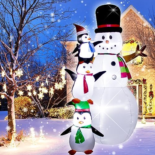 Amazon.com: 8 Foot Christmas Inflatable Snowman Penguin Decoration with ...